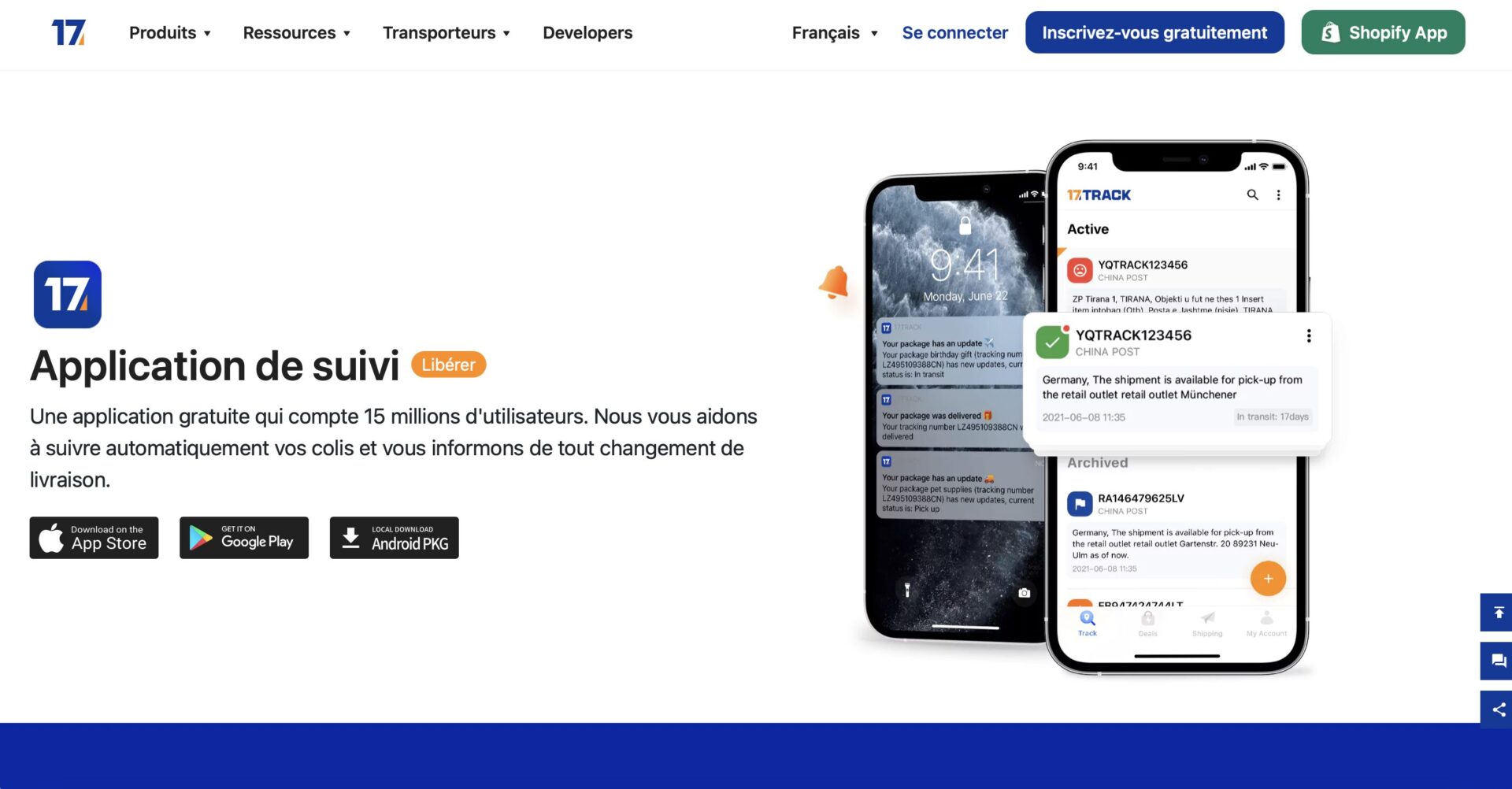 17track : pour assurer le suivi de vos colis partout dans le monde.